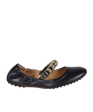 TOD'S Metallic Rings Strap Ballerinas