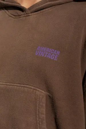 American Vintage Oversized Cotton Hoodie With Logo Detail