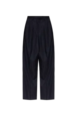 Givenchy Wool Pleated Pinstriped Trousers