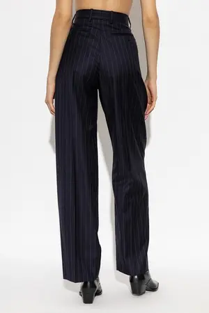 Givenchy Wool Pleated Pinstriped Trousers
