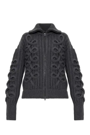 Etro Wool Cardigan With A Stand-up Collar