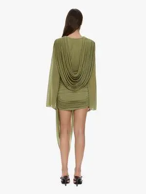 Christopher Esber Ripple Drape Long Sleeve Mini Dress