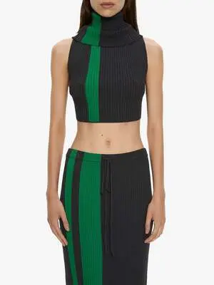 Christopher Esber Mach Stripe Turtleneck Crop