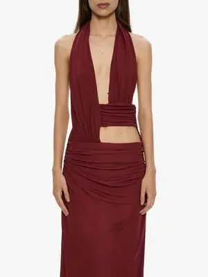 Christopher Esber Draped Cummerbund Jersey Dress