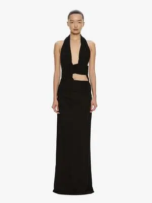 Christopher Esber Draped Cummerbund Jersey Dress - Black