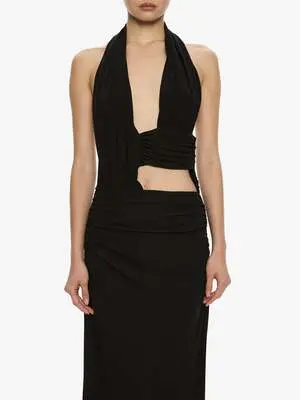 Christopher Esber Draped Cummerbund Jersey Dress