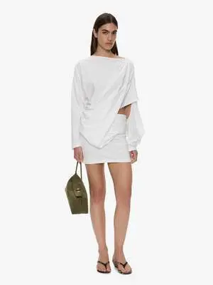 Christopher Esber Aiba Draped Cotton Jersey Long Sleeve Dress
