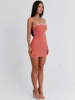 OUTCAST Eliosa Mini Dress Coral