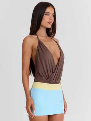 OUTCAST Angelain Mini Dress Brown Splice