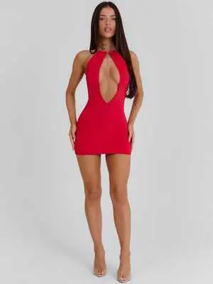 OUTCAST Polyxena Mini Dress - Red