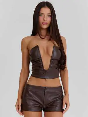 OUTCAST Whitny Corset Top Chocolate