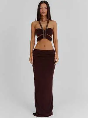 OUTCAST Rachana Maxi Dress Chocolate