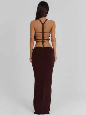 OUTCAST Rachana Maxi Dress Chocolate