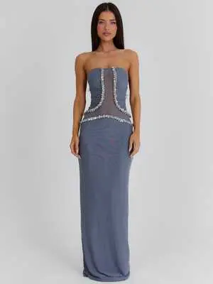 OUTCAST Kaisha Maxi Dress Steel Grey