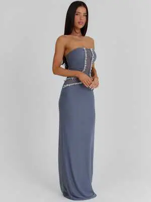OUTCAST Kaisha Maxi Dress Steel Grey