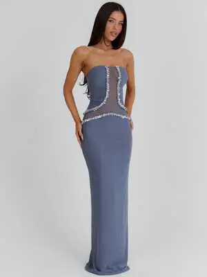 OUTCAST Kaisha Maxi Dress Steel Grey