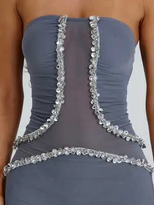 OUTCAST Kaisha Maxi Dress Steel Grey