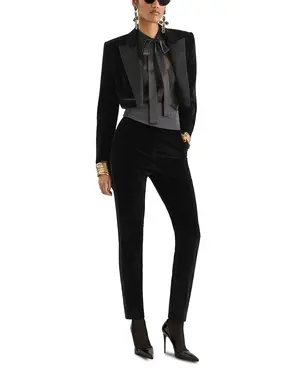 Dolce & Gabbana Spencer Velvet Cropped Tuxedo Jacket