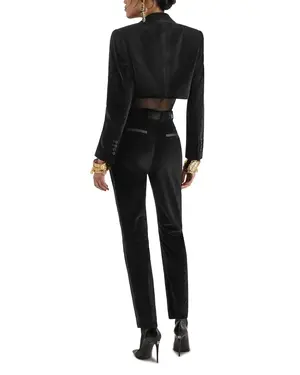 Dolce & Gabbana Spencer Velvet Cropped Tuxedo Jacket