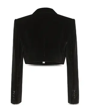 Dolce & Gabbana Spencer Velvet Cropped Tuxedo Jacket