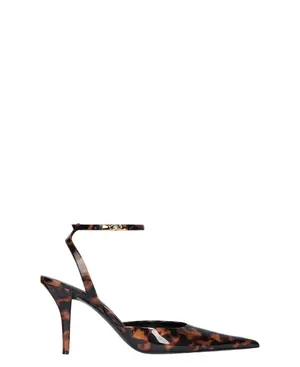 Balmain Printed Patent Leather Strappy Courts