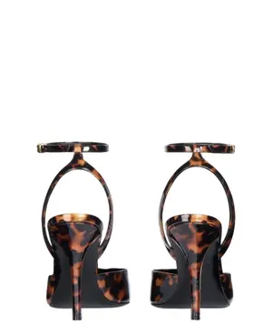 Balmain Printed Patent Leather Strappy Courts