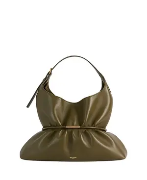Balmain Sphynx Medium Bag In Smooth Leather - Green