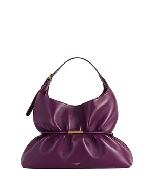 Balmain Sphynx Medium Bag In Smooth Leather - Purple