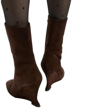 Balmain Wedge Ankle Boots In Suede