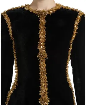 Balmain Velvet Dress With Embroidered Trim