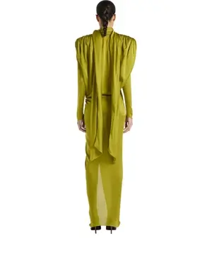 Balmain Long Silk Chiffon Dress