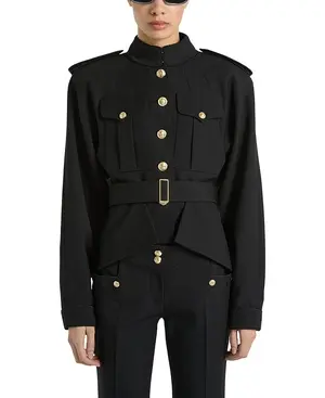 Balmain Wool Peplum Jacket - Black
