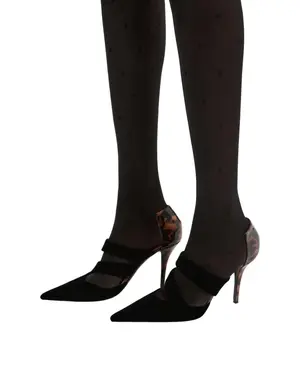 Balmain Velvet And Printed Patent Leather Courts