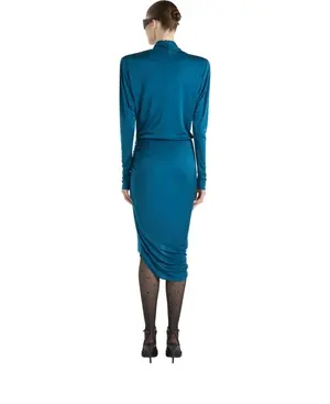Balmain Draped Flowing Jersey Dress