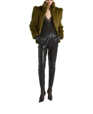 Balmain Lambskin Trousers With Stirrup