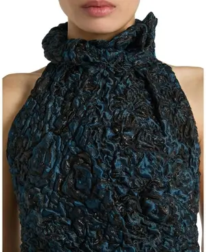 Balmain Draped Dress In Cloqu Jacquard