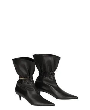 Balmain Sphynx Smooth Leather Ankle Boots