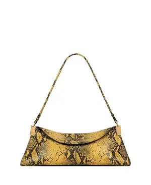 Balmain Python-effect Leather Small Bag - Yellow