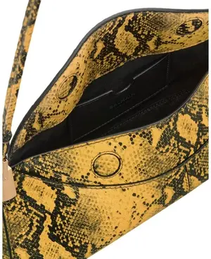 Balmain Python-effect Leather Small Bag - Yellow