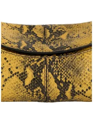 Balmain Python-effect Leather Small Bag - Yellow