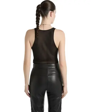 Balmain Knit Vest Top With Lace - Black