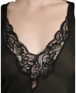 Balmain Knit Vest Top With Lace - Black