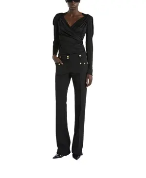 Balmain Draped Flowing Jersey Top