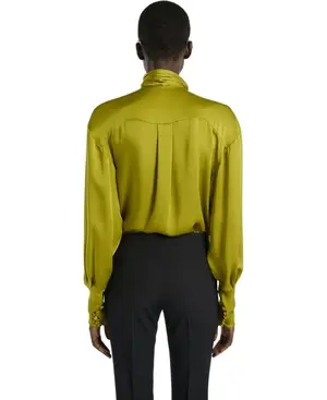 Balmain Draped Silk Chiffon Blouse