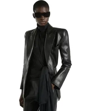 Balmain Structured-shoulder Lambskin Jacket