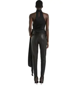 Balmain Open-back Silk Chiffon Top - Black