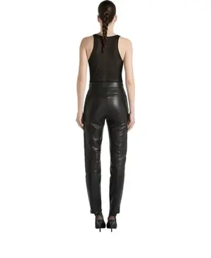 Balmain Lambskin Biker Trousers