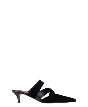 Balmain Velvet And Printed Patent Leather Mules