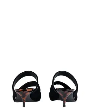 Balmain Velvet And Printed Patent Leather Mules
