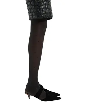 Balmain Velvet And Printed Patent Leather Mules